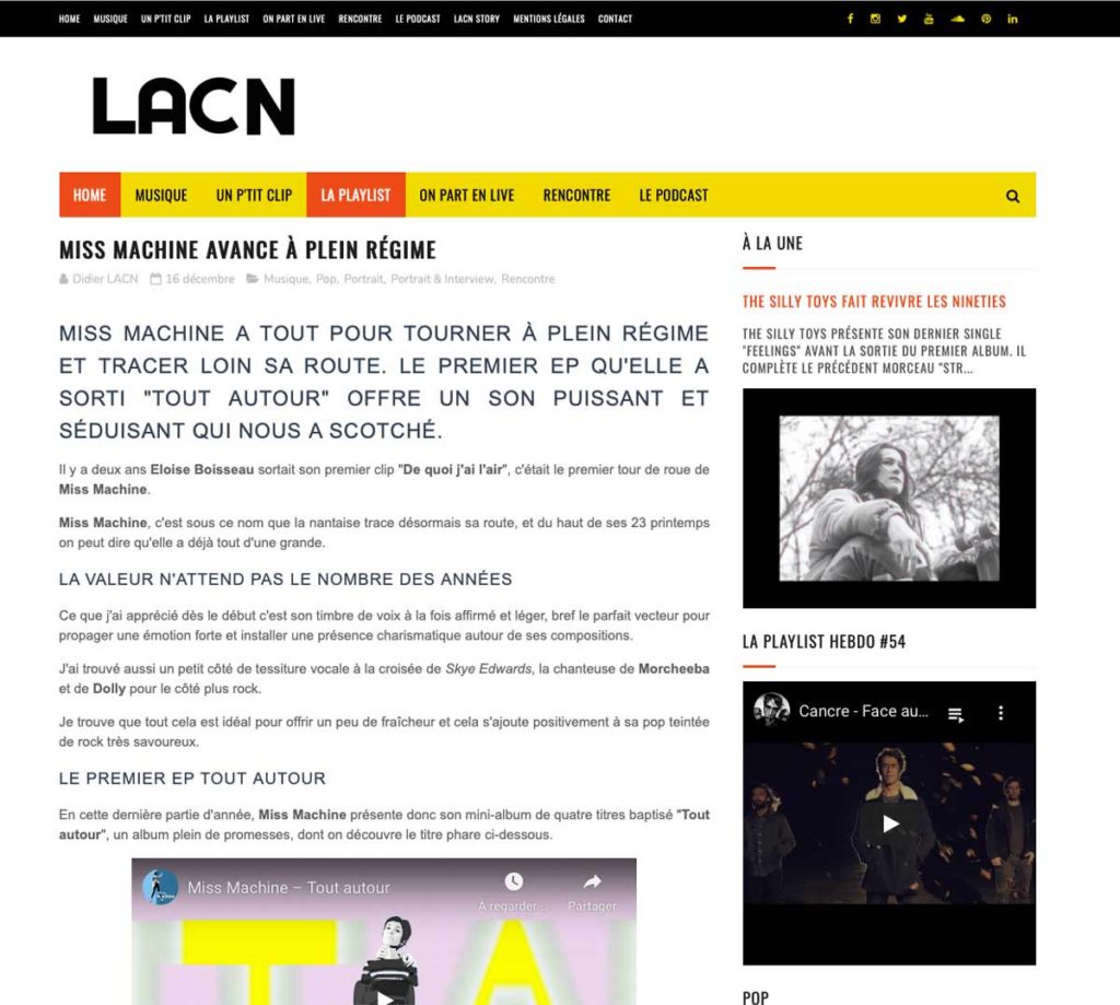 Presse – Miss Machine